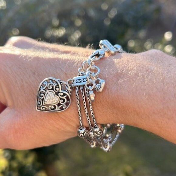 Brighton | Jewelry | Brighton Reno Heart Triple Strand Silver Tone ...